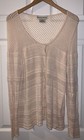 Seventh Avenue Button Up Cream Boho CARDIGAN SWEATER TOP SIZE Large | eBay