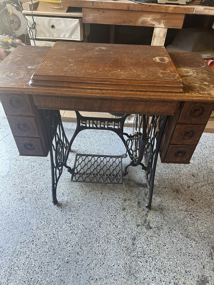 Beautiful Antique Treadle Singer Sewing Machine. 6 Drawer Model. | eBay