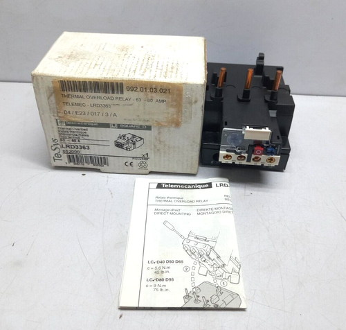 Telemecanique Square D LRD3363 Thermal Overload Relay 63-80A | eBay