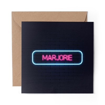 1 x Blank Greeting Card Neon Sign Design Marjorie Name #353315 | eBay