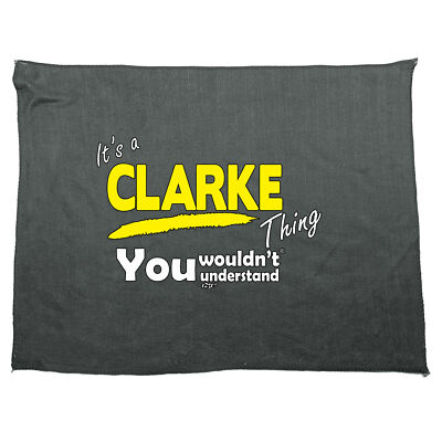 Clarke V1 Surname Thing - Novelty Tea Towel cleaning cloth Dish Kitchen ...