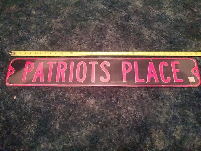 🏈PATRIOTS PLACE Street Sign🏈 6" x 36" Stamped Metal**New In Plastic ...
