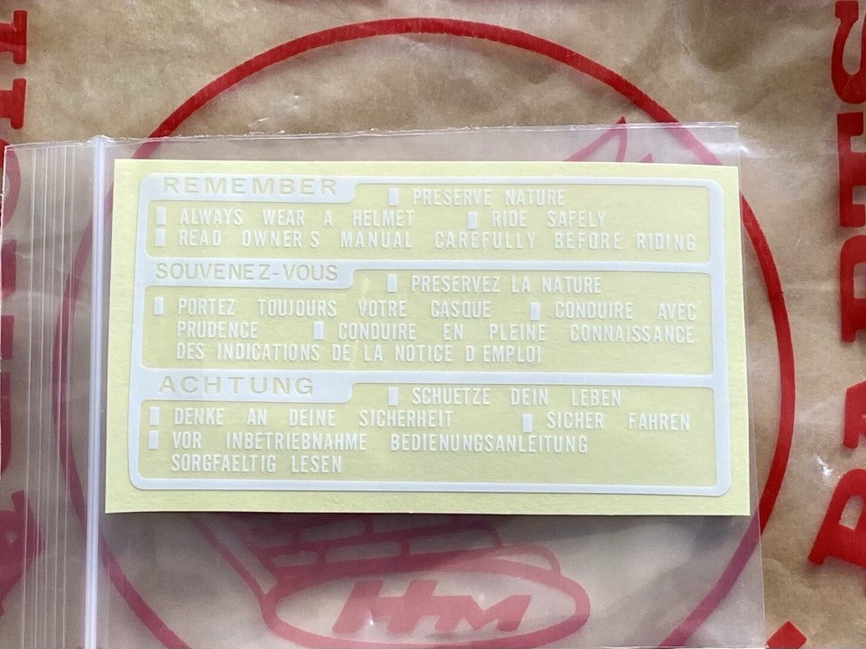 HONDA CB350F CB350 FOUR DECAL STICKER MARK CAUTION SET | eBay