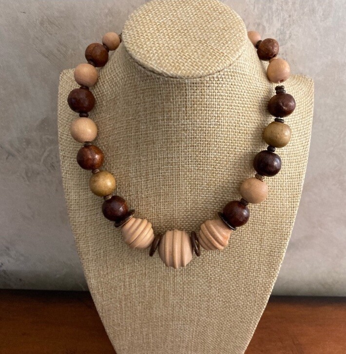 15" graduated beehive natural wood and round wood bea… - Gem