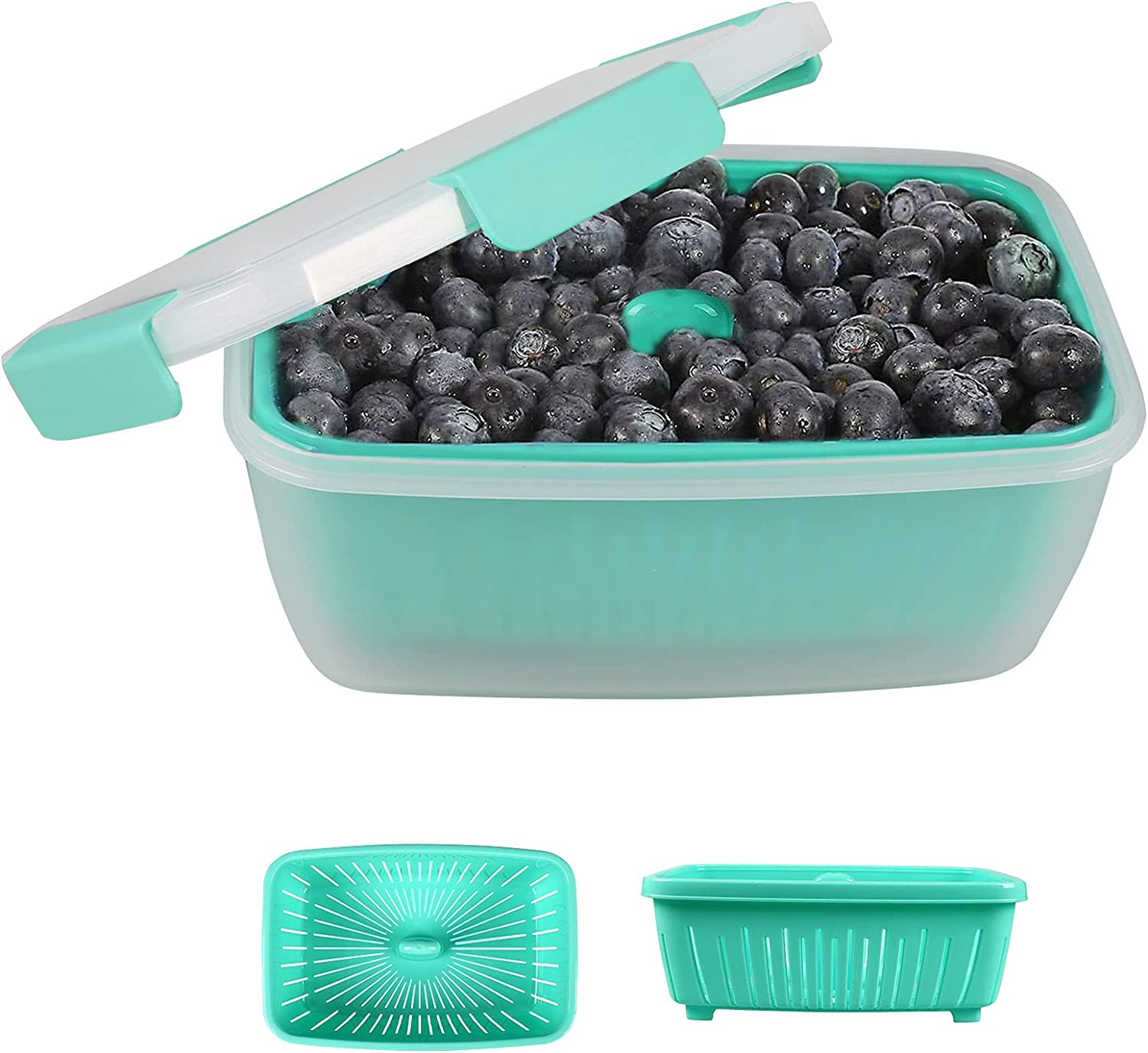 68Oz Berry Keeper Container, Fruit Produce Saver Food Storage Organizer ...