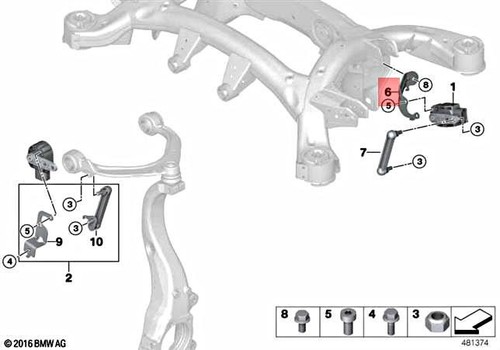 Genuine BMW Hybrid X5 M X6 E70 E71 E72 Bracket Level Sensor Left ...