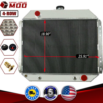 4-ROW 62MM ALUMINUM RADIATOR FIT 1967-1981 FORD F100 F150 F250 F350 ...
