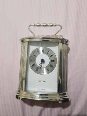 Bulova Silver Clock | eBay