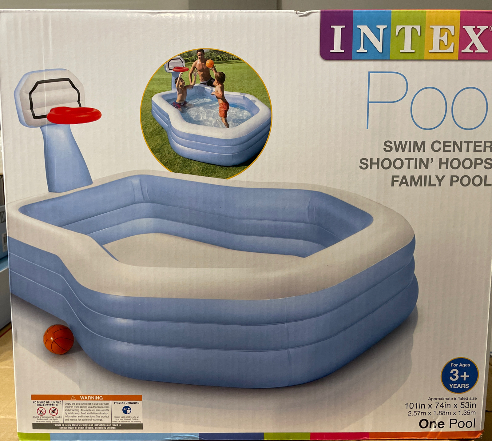 Intex+57183+257+x+188+x+130cm+Children%27s+Inflatable+Pool+with ...