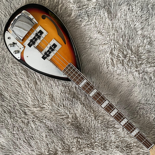 4-strings Bass Guitar Drop Sunburst Hollow Body S-S Pickup Rosewood ...