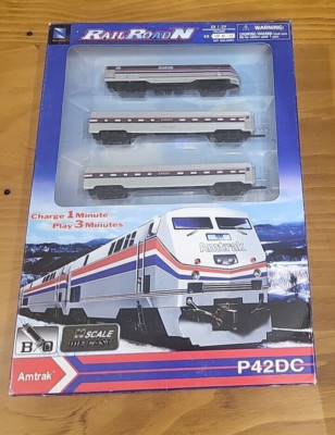 Rare Vintage New-Ray Railroad N Scale Die Cast P42DC Amtrak Train Set ...