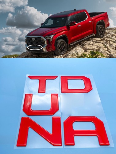 Gloss Red Domed letters compatible with TOYOTA TUNDRA 2022 23 Front ...