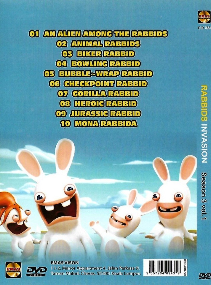 Rabbids Invasion Season 3 Vol.1-3 DVD French Kids Series Region All ...