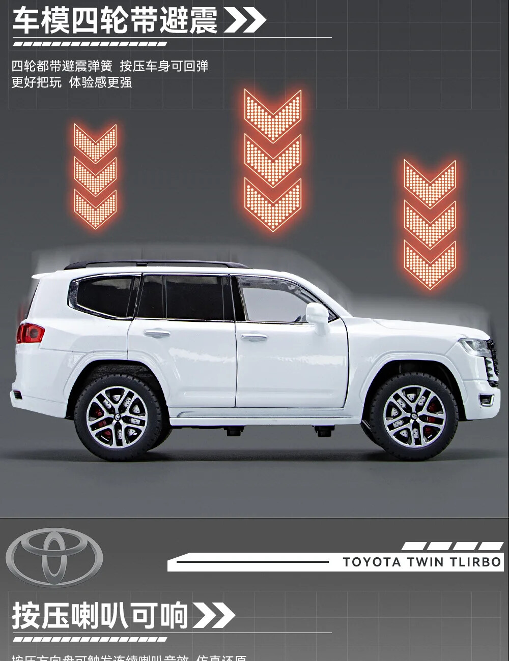 1:24 Toyota LAND CRUISER SUV High Simulation Diecast Car Model Kids Toy ...