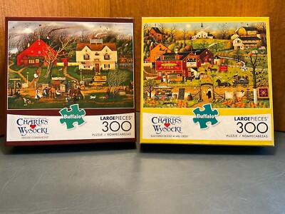 Buffalo Jigsaw Puzzles Lot of 2 Charles Wysocki 300 Large Pieces ...