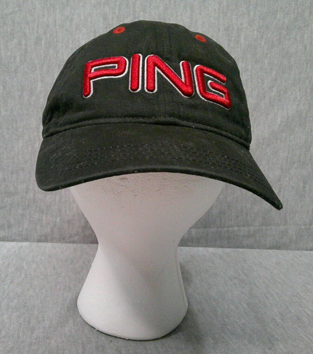 Ping Embroidered Classic Outdoor Adjustable Black Spellout Strapback ...