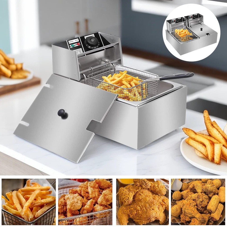 Commercial 10L Fast Electric Deep Fryer Fat Chip Single Tank Stainless ...