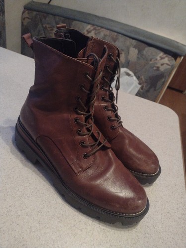 Womens Sam Edelman Garrett Lace Boots Wedge Platform Lug Soles 10.5 M ...