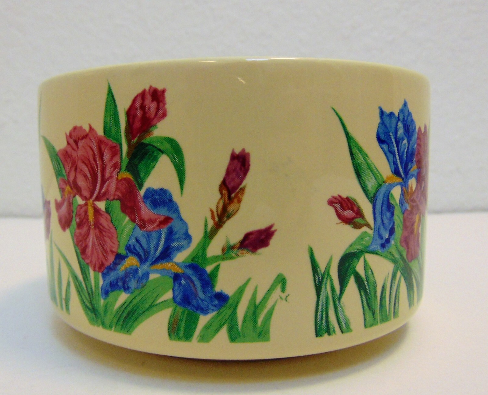 1991 June Bower Artist Iris Flowers Bowl Flowers, Inc. Balloons Made in ...