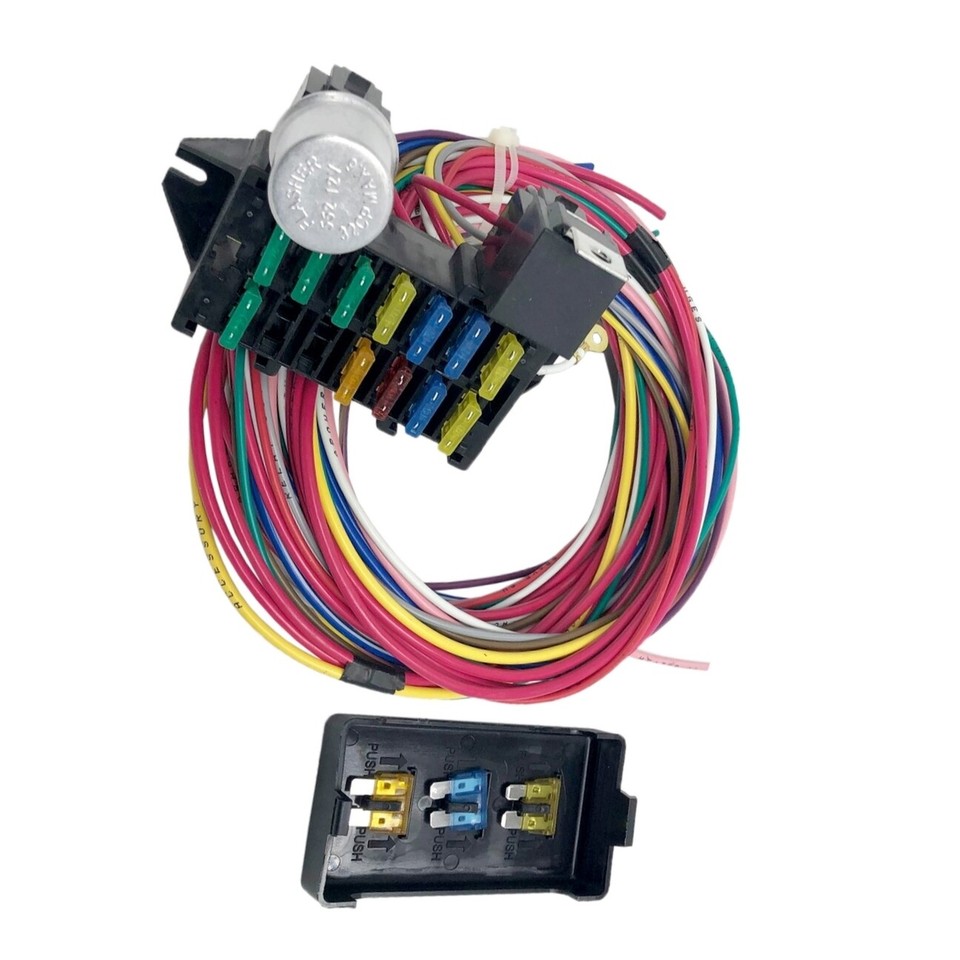 12 Circuit Universal Wiring Harness Fits Muscle Car Hot Rod Street Rod ...
