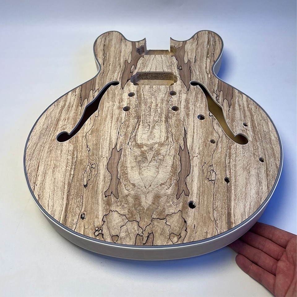 DIY Hollow Electric Guitar Kits Unfinished Spalted Maple Veneer Set ...