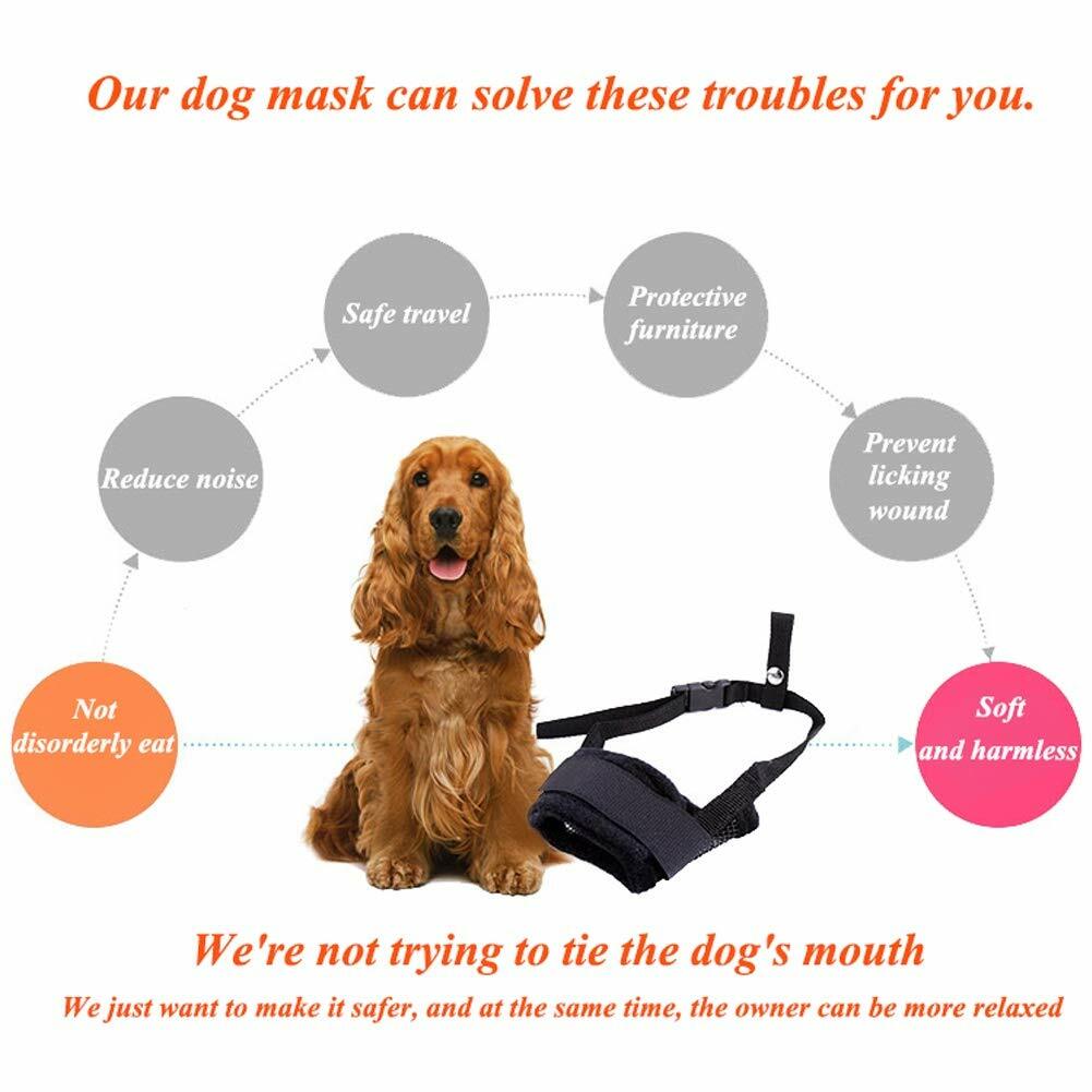 Dog Puppy Muzzle Anti Bite Stop Barking Chewing Mesh Mask Training ...