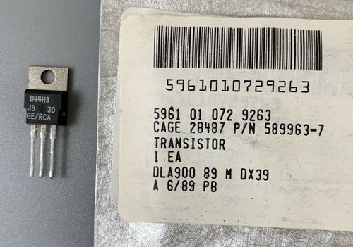 GE/RCA 589963-7 TRANSISTOR D44H8 NSN: 5961-01-072-9263 | eBay