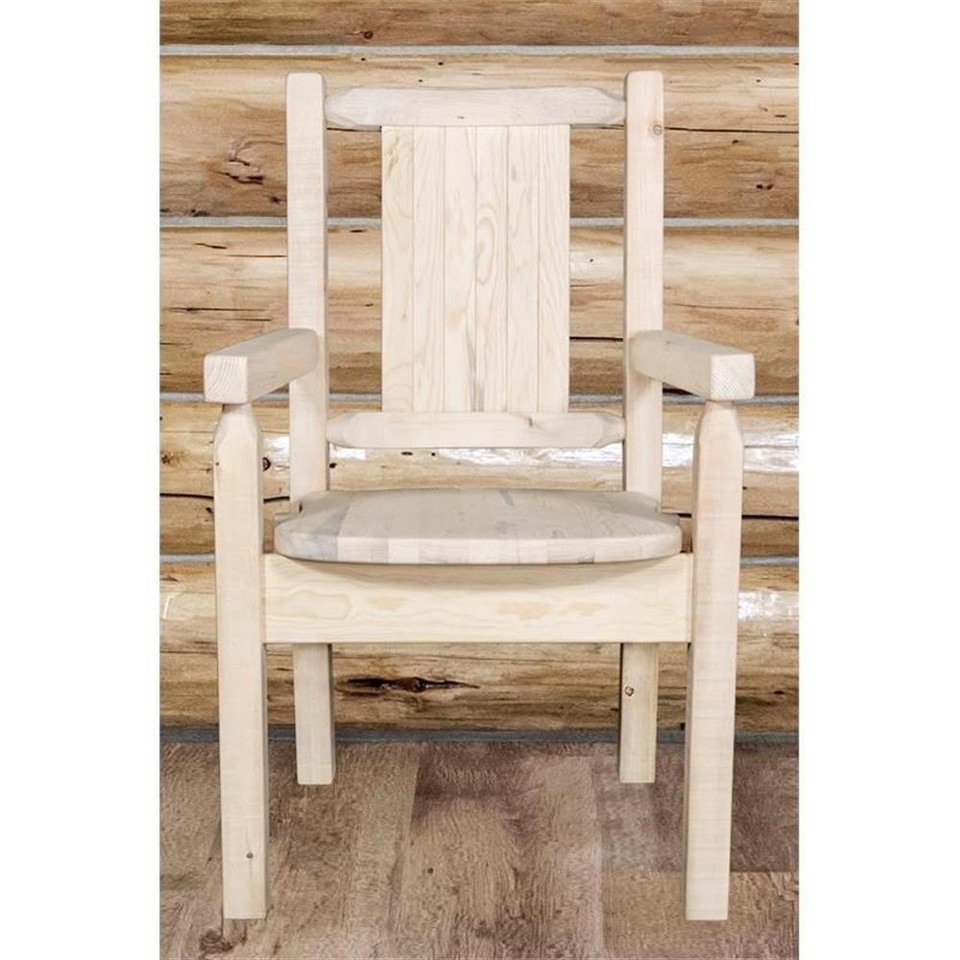Pemberly Row Wood Captain's Chair with Bear Design in Natural | eBay