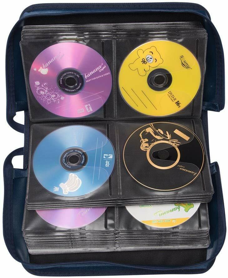 CD DVD Carry Case Disc Storage Holder CD Sleeve Wallet Holds 40 80 128 ...