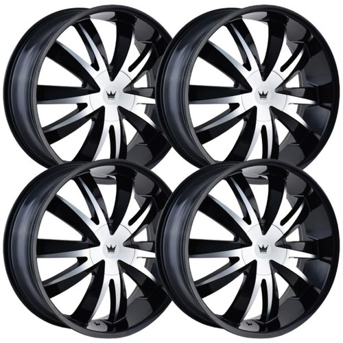 (Set-4) Mazzi EDGE 22x8.5 5x112/5x120 35mm Black Machined Wheels Rims ...