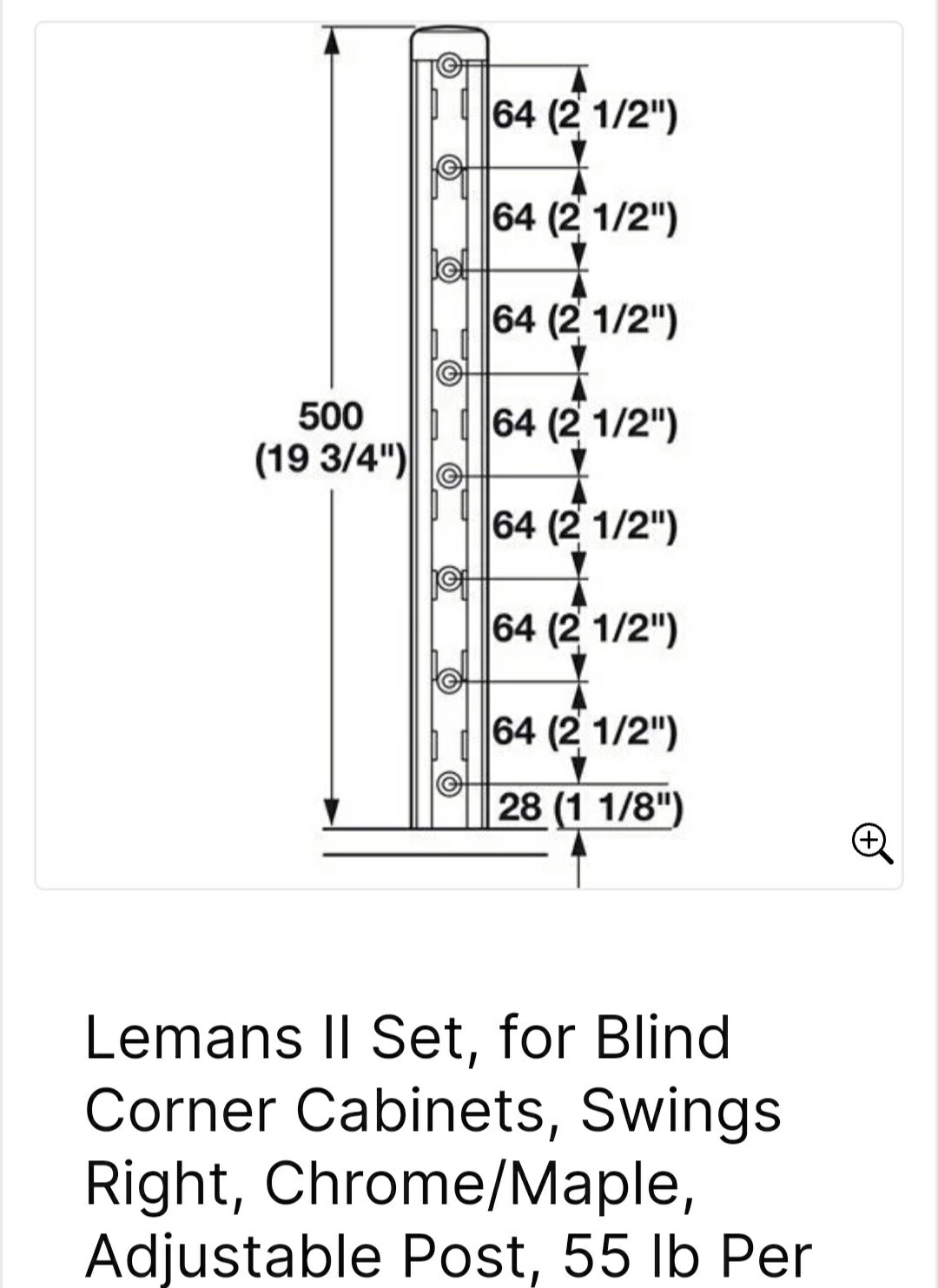 Lemans II 60 (2)-Shelf Chrome/Maple finish Lazy Susan for Blind Corner ...