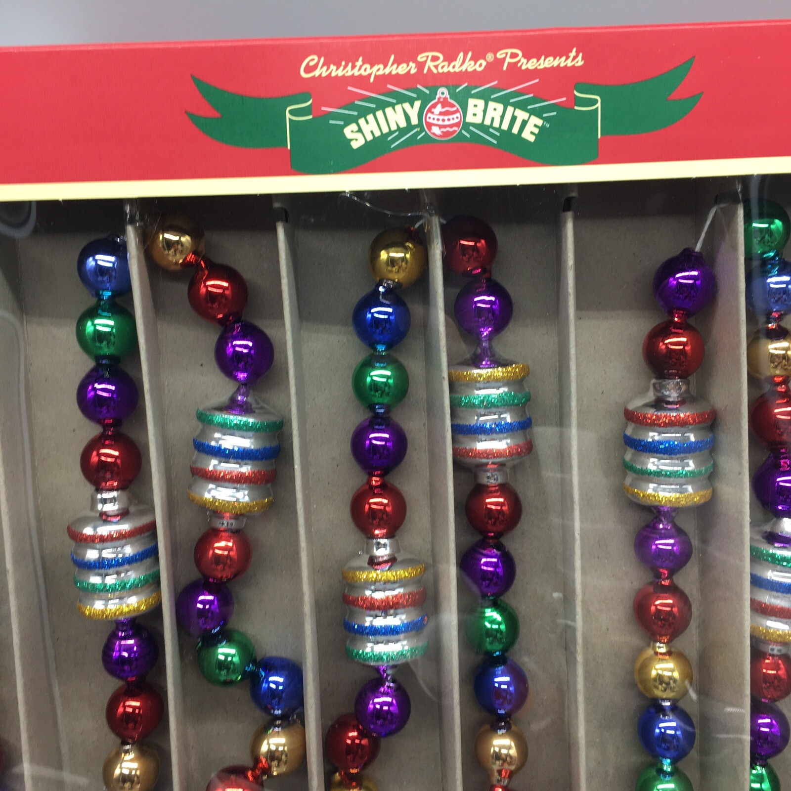 Radko Shiny Brite Glass Christmas Tree Garland Figural Jeweled Tone ...