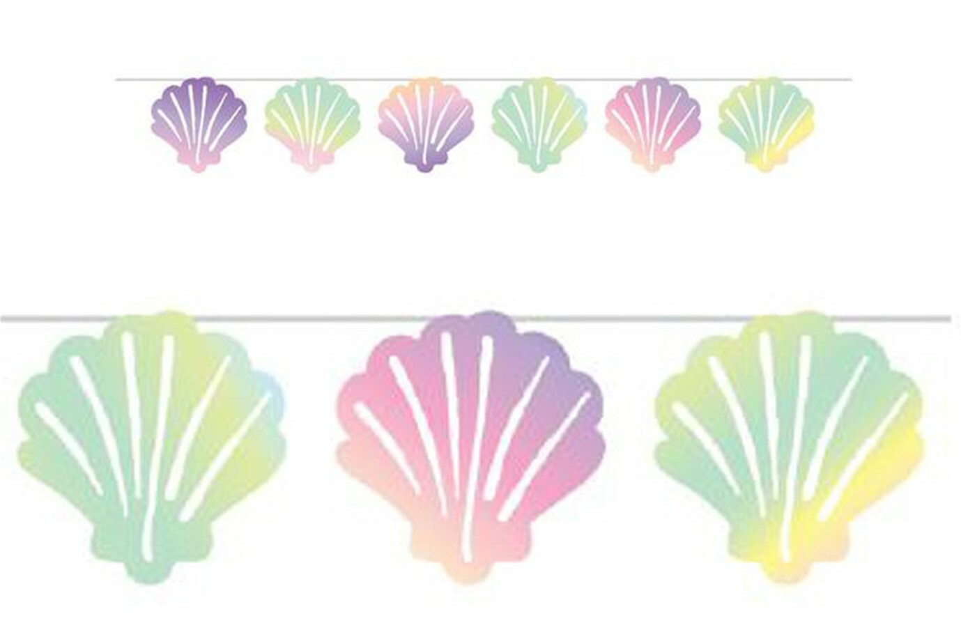 Mermaid Shell Party Bunting Decoration 1.9m - Mermaid Party Supplies ...