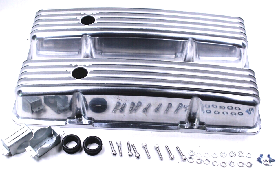 Small Block Chevy 305 307 327 350 400 TALL Polished Finned Aluminum ...