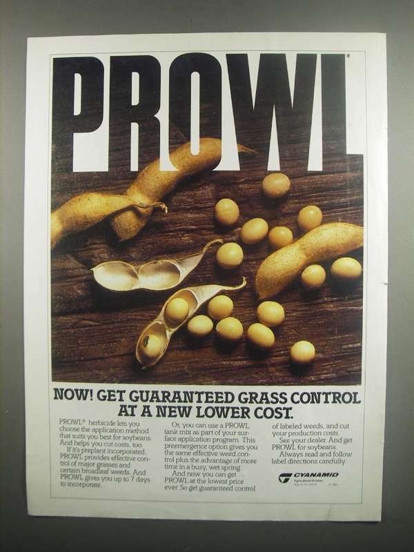 1984 Cyanamid Prowl herbicide Ad - Grass Control | eBay