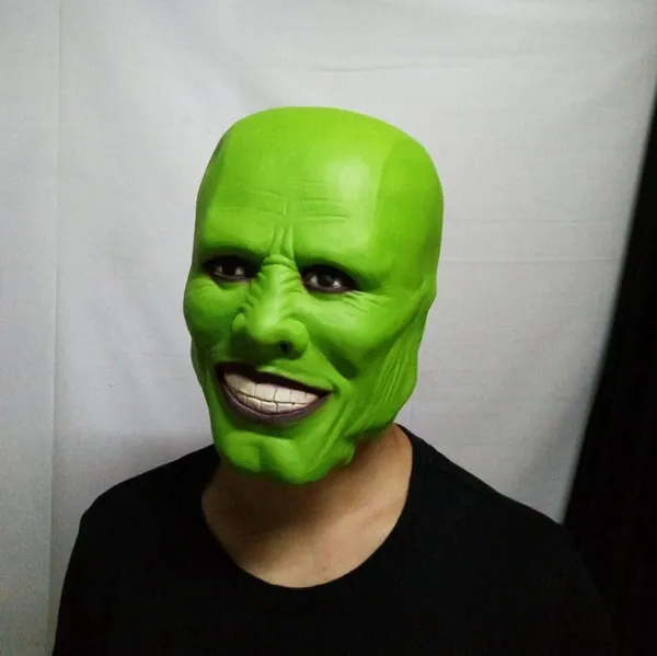 green mask movie Jim Carrey Mask Latex Adults Fancy Dress Theme Costume ...