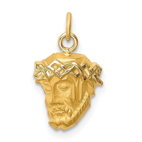 14k Hollow Polished/Satin Small Jesus Medal | eBay