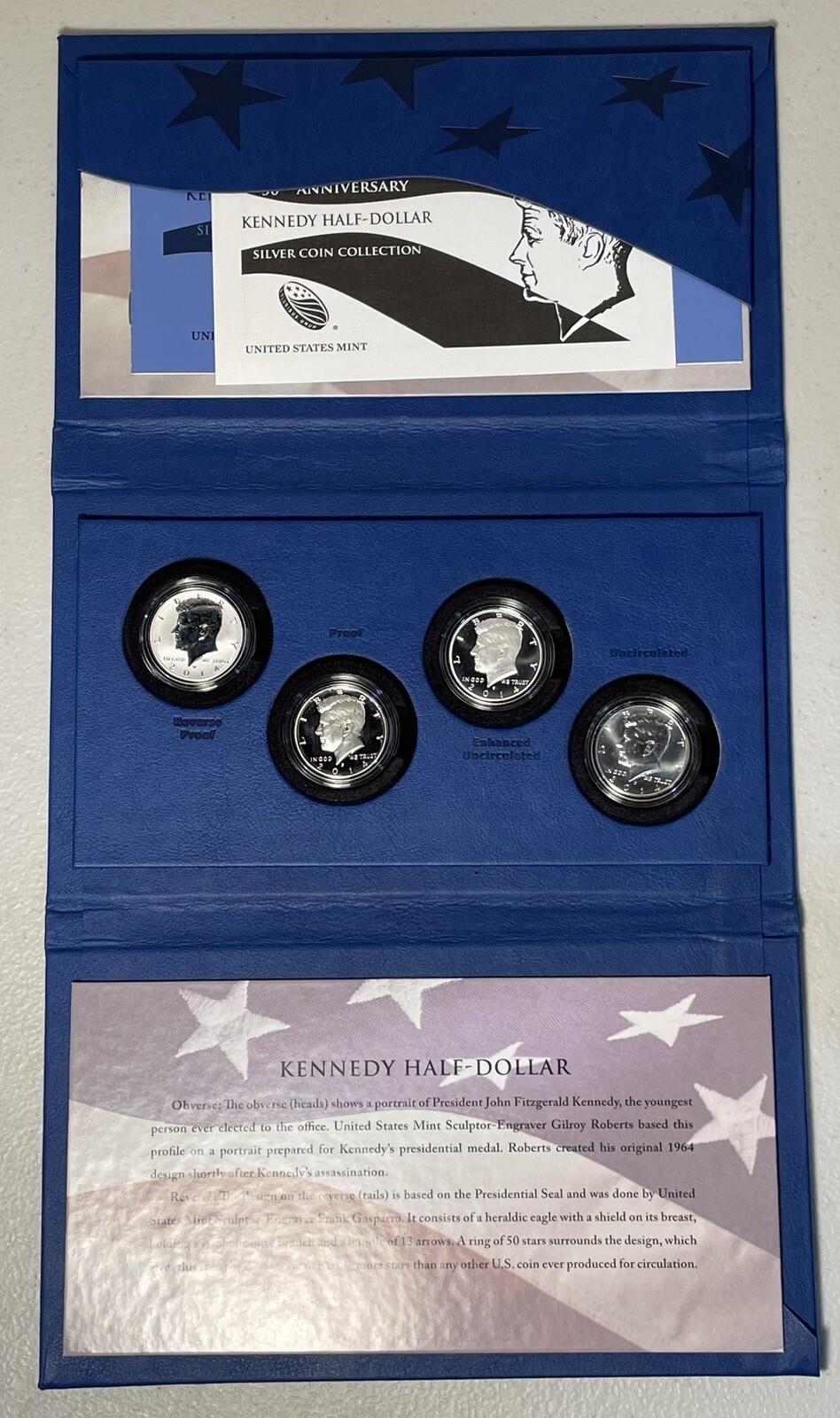 2014 50 Anniversary Kennedy Half Dollar Silver Coin Collection COMPLETE ...