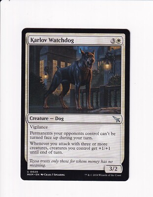 MAGIC THE GATHERING MTG MURDERS AT KARLOV MANOR KARLOV WATCHDOG | eBay