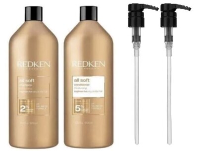 REDKEN ALL SOFT SHAMPOO AND CONDITIONER - SEALED 33.8 OZ DUO SET ...