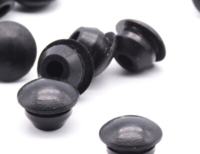 Push-In Round Rubber Feet Fits 5/16" Hole x 1/2" OD x 1/8" Height w 1/ ...