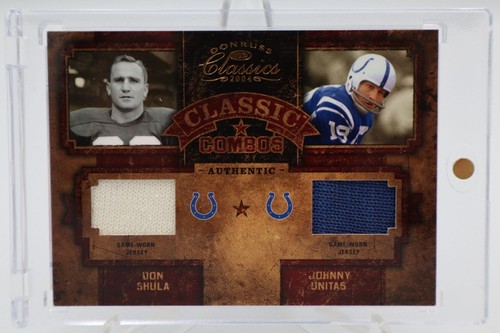 2004 Donruss Classics Combos Johnny Unitas Don Shula Dual Jersey #/75 ...