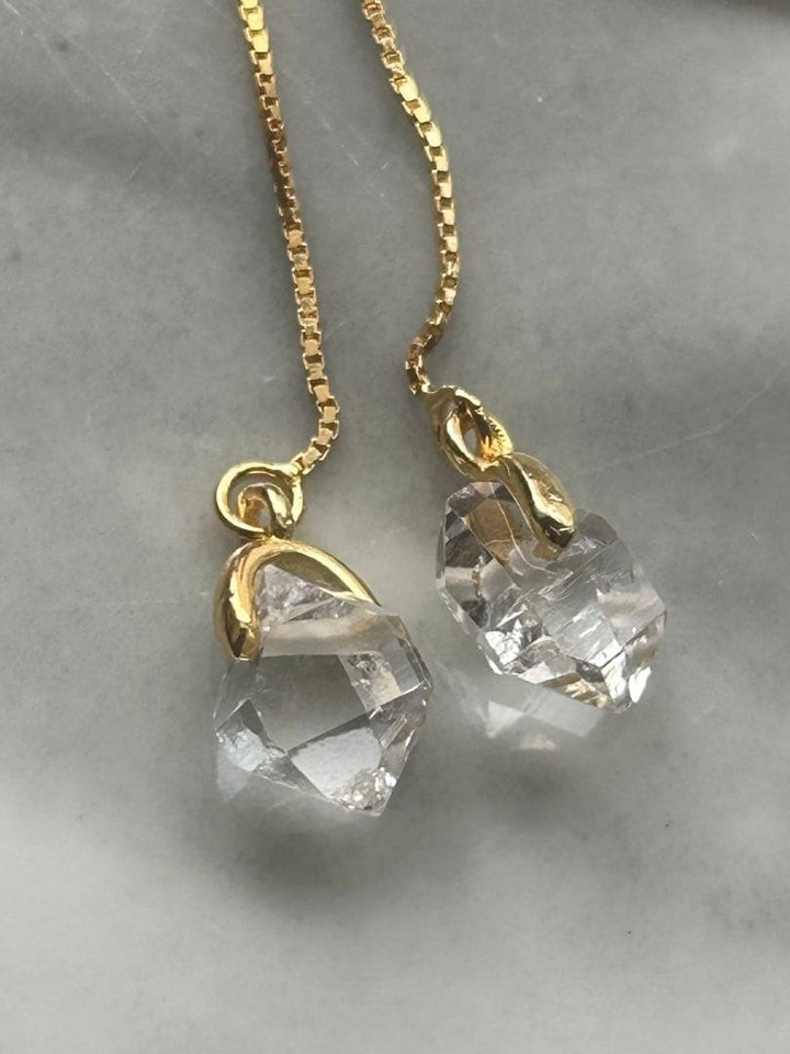New York Herkimer Diamond American Hook Earrings | eBay Australia