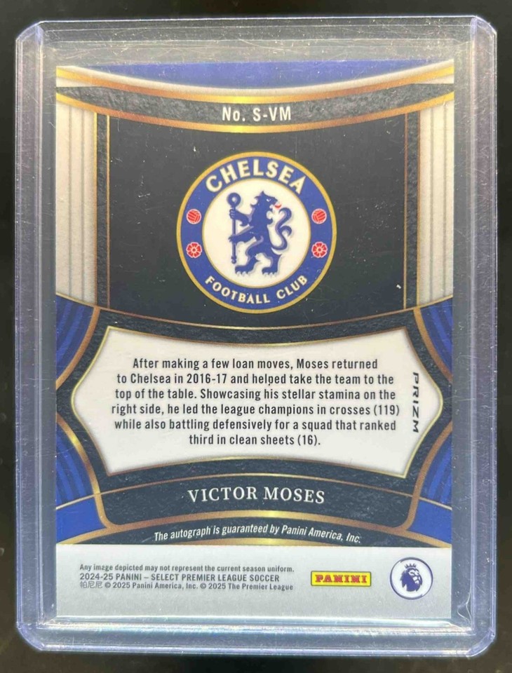 2024-25 Select Premier League Victor Moses Signatures Auto #S-VM ...