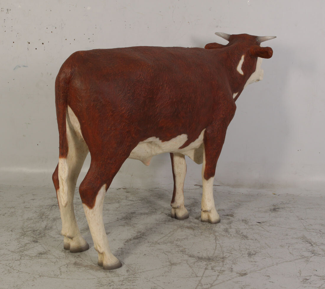 Cow Hereford Steer Beef Life Size Resin Statue Farm Decor Countryside ...