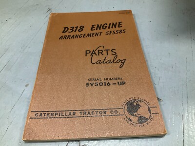 CATERPILLAR D318 ENGINE PARTS CATALOG BOOK 5V5016 - UP | eBay