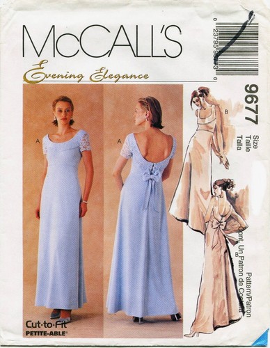 McCalls 9677 Misses Lined Formal Evening Gowns Dresses Sewing Pattern ...