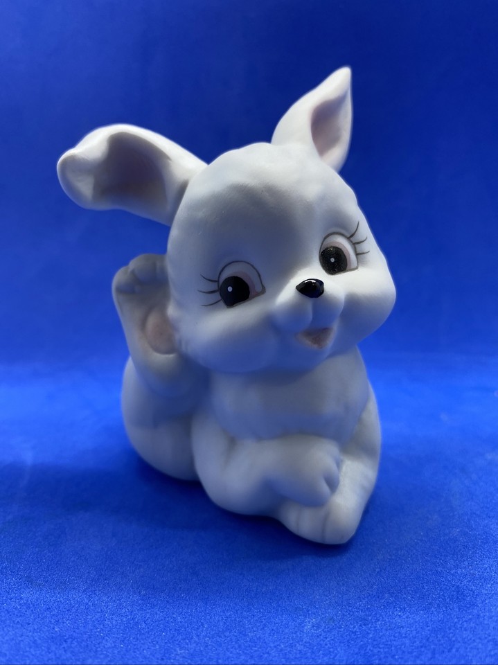 Vintage Pair Of Porcelain White Easter Bunny Rabbits Retired HOMCO | eBay