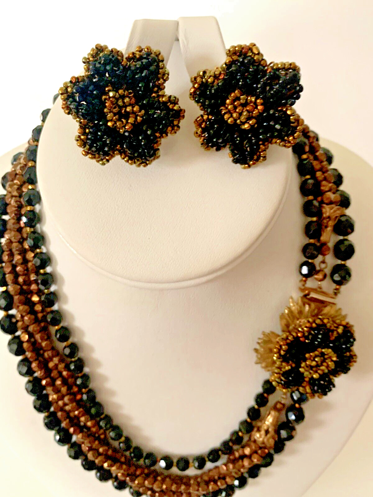 ORIGINAL BY ROBERT GLASS NECKLACE & EARRINGS SET BLAC… - Gem