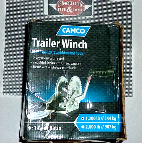 Camco Boat Trailer Winch, 1200lb, 2-Way Ratchet & 20' Strap | eBay